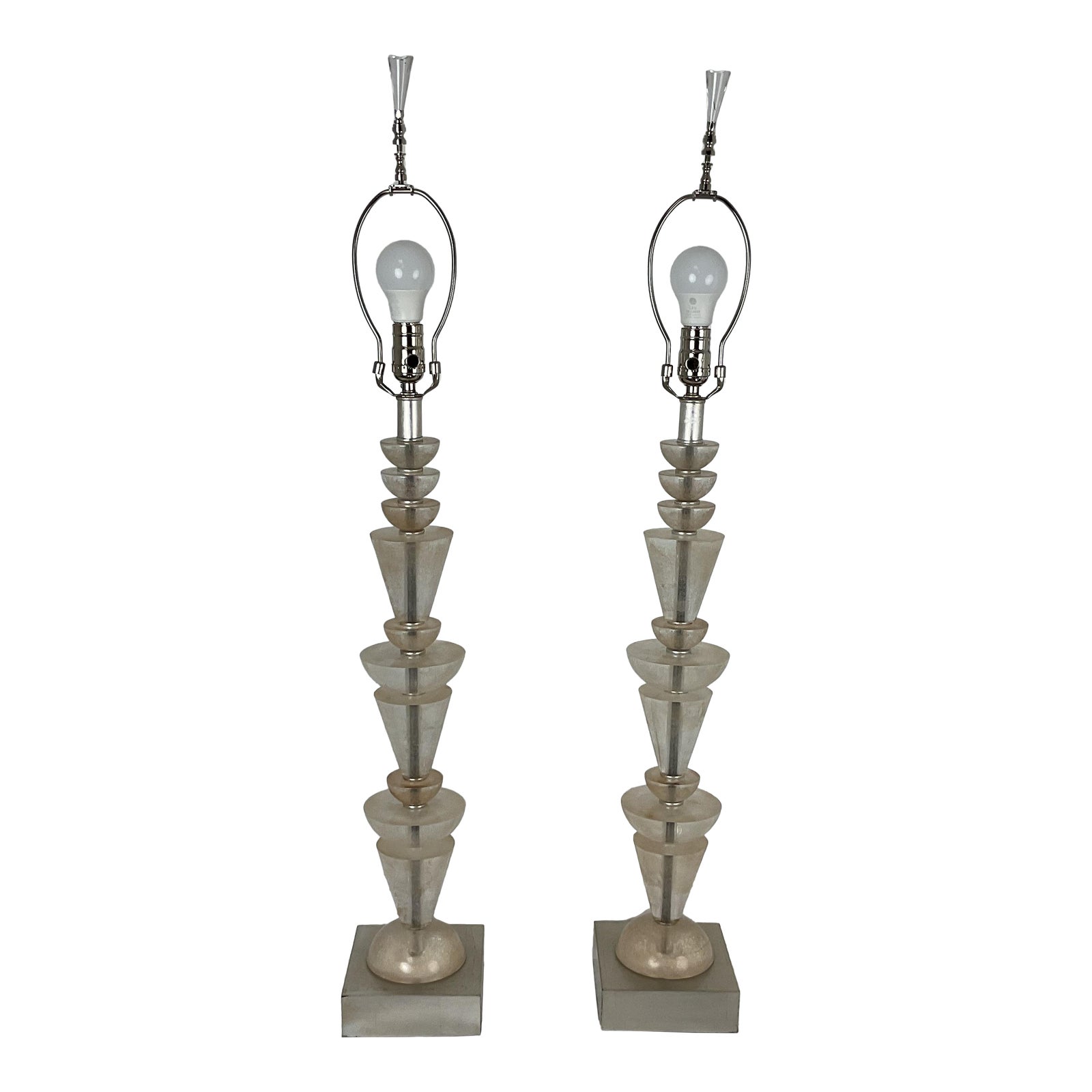 Vintage French Lucite Stack Lamps | Chairish