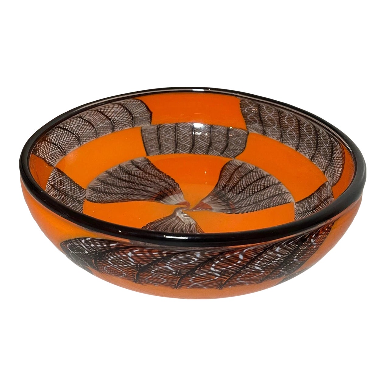 Hand Blown Orange Harry Stuart RPM Studios Centerpiece Bowl Art Glass ...