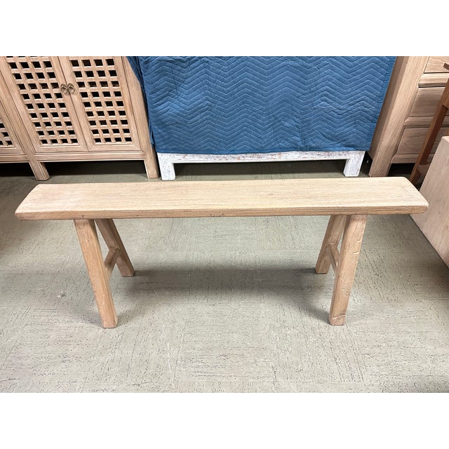 Rustic A-Frame Natural Wood Bench | Chairish