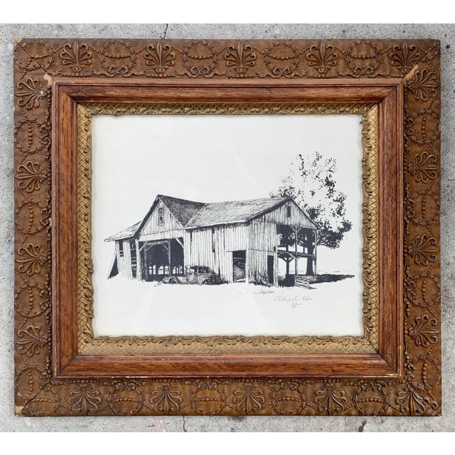 Alexander Cipa Signed and Numbered Barn Print in Molded Frame | Chairish