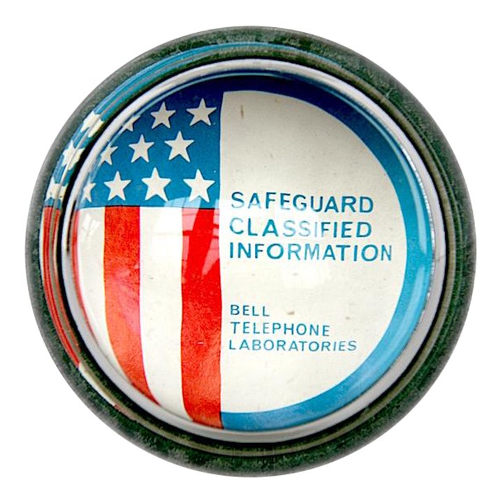 Bell Telephone Laboratories Glass Paperweight | Chairish