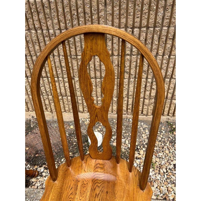 20th Century Set of 7 Vintage Oak Windsor Hooped Back Dining Chairs ...