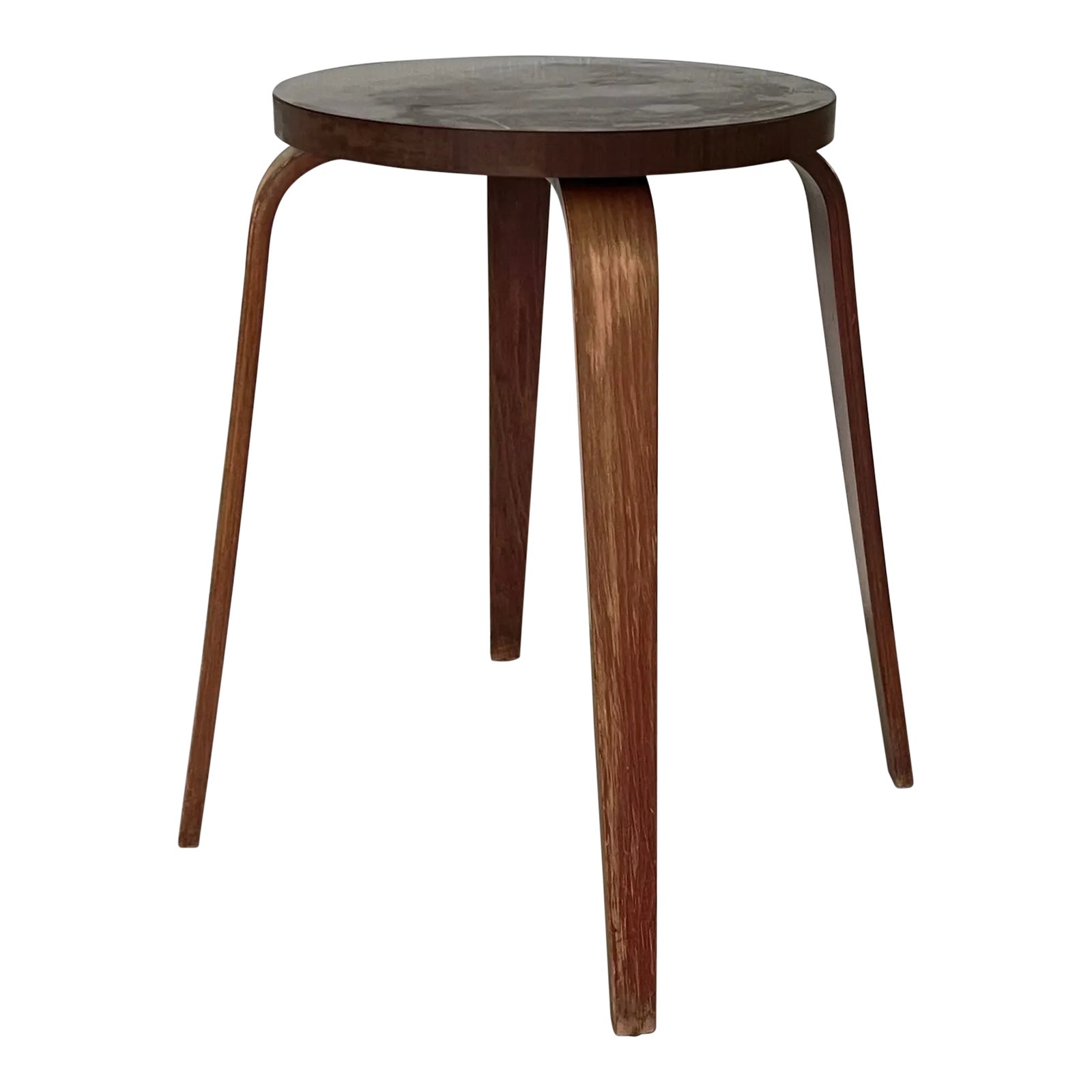Mid-Century Modern Scandinavian Bentwood Tall Side Table | Chairish