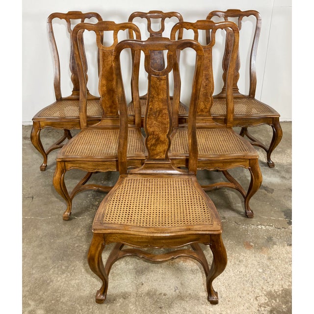 Drexel Heritage High Back Dining Chairs With Caned Seats, S/6 | Chairish