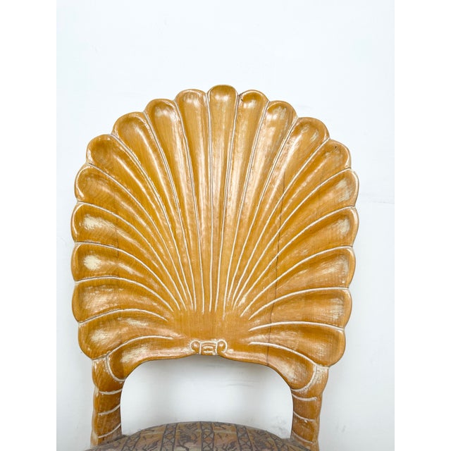 Vintage Carved Wood Grotto Shell Chair | Chairish