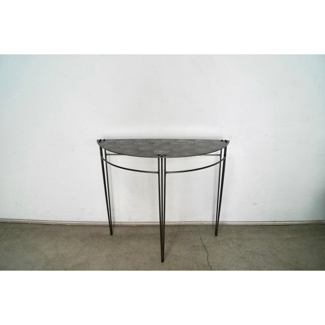 Vintage Postmodern Half-Moon Console Table | Chairish