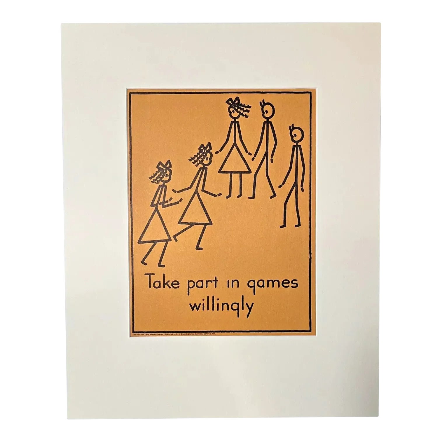 Vintage 1940s 2-Sided Good Manners Poster in 16x20 Mat: Take Part in ...