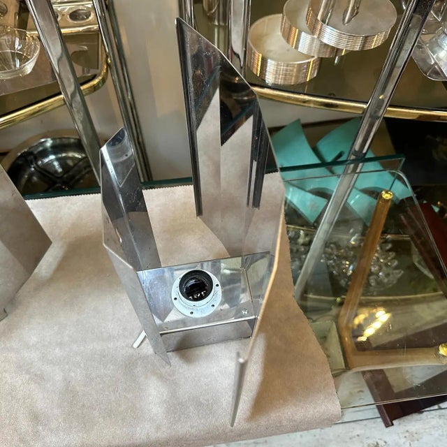 A Pair of 1980s Modern Steel Italian Ambient Light Wall Sconces | Chairish