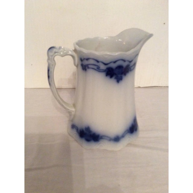 Antique Blue and White Flo Blue Milk Pitcher | Chairish