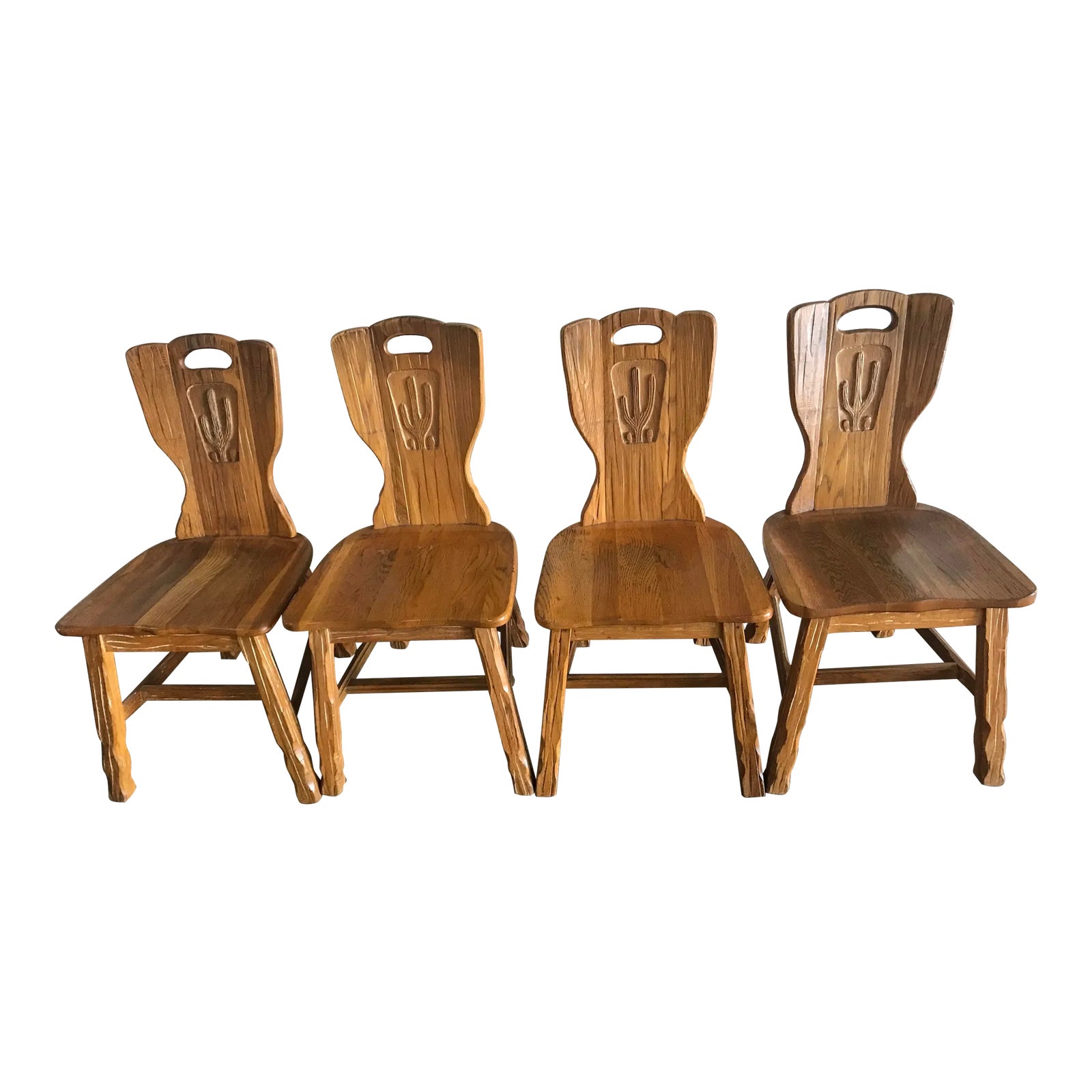 1950s A. Brandt Ranch Oak “Cowboy “ Chairs- Set of 4 | Chairish