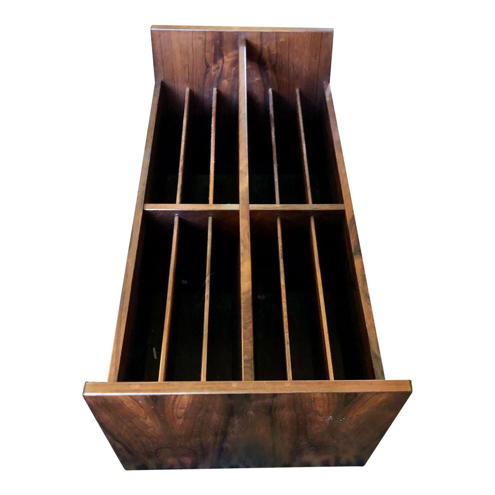 Mid Century Rosewood Rolling Record Magazine Rack Rolf Hesland Bruksbo ...