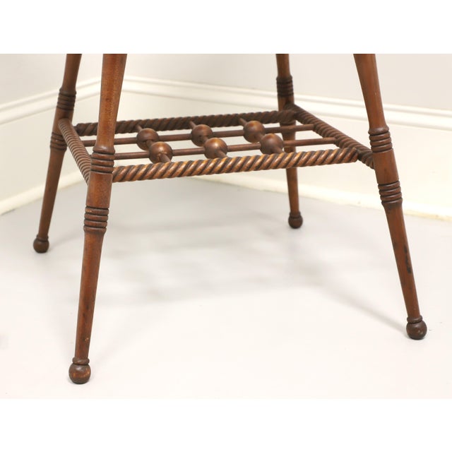Antique Walnut Victorian Square Turned Leg Side Table | Chairish