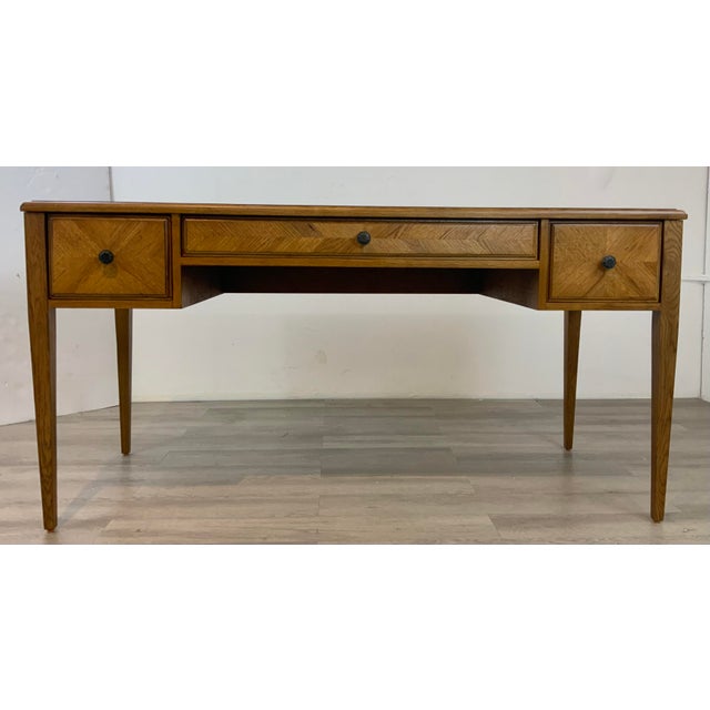 Theodore Alexander Light Oak Finished Wood Writing Desk | Chairish