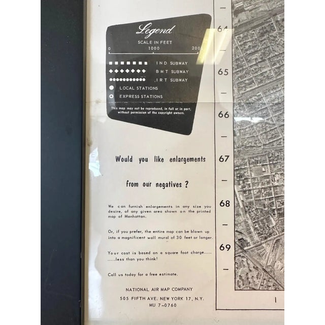 Pair of Monumental National Air Map Company Manhattan Aerial Photo Maps ...