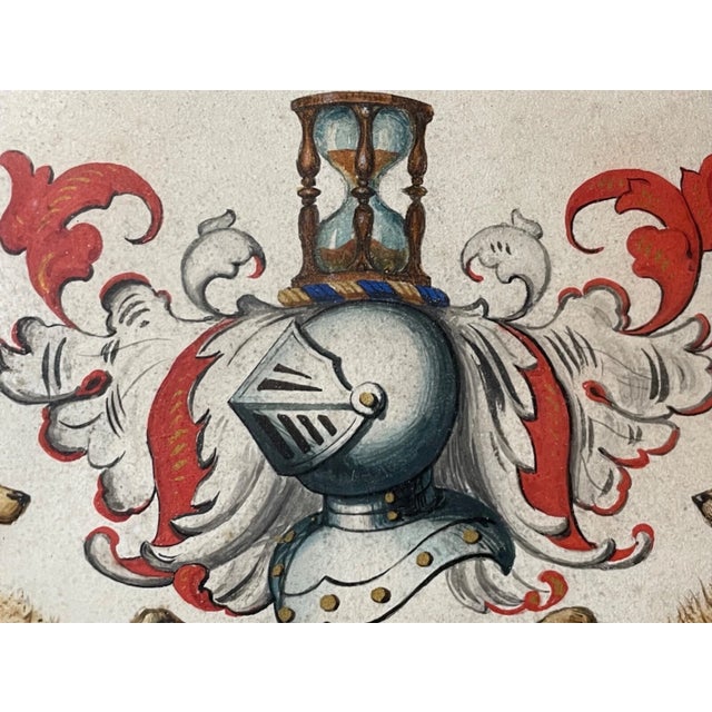 Antique 1700's Sir Patrick Houston Armorial Coat of Arms Heraldic ...