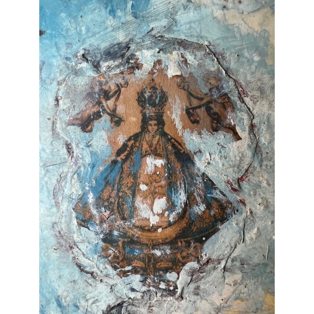 1960s Mexican Folk Art Ex-Voto Retablo Painting of the Virgin of ...