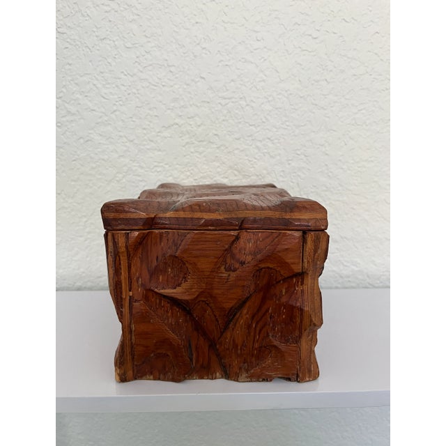 Brutalist Wood Box Handmade 1970s | Chairish