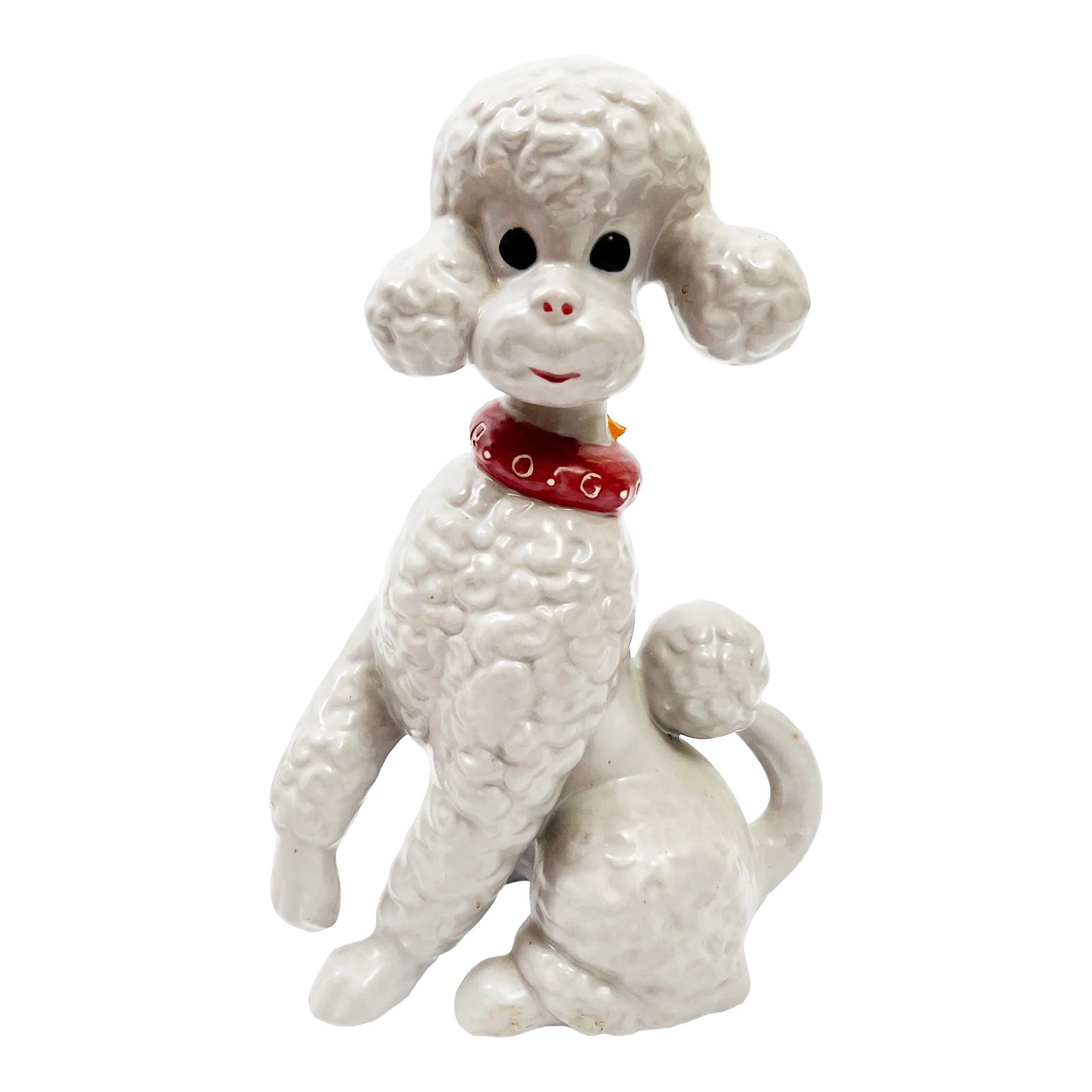 1970's Hand Painted Figural Poodle Ceramic Kitschy Art | Chairish