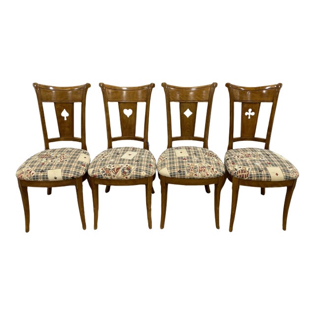 1940s Set of 4 French Bridge Chairs Chairish