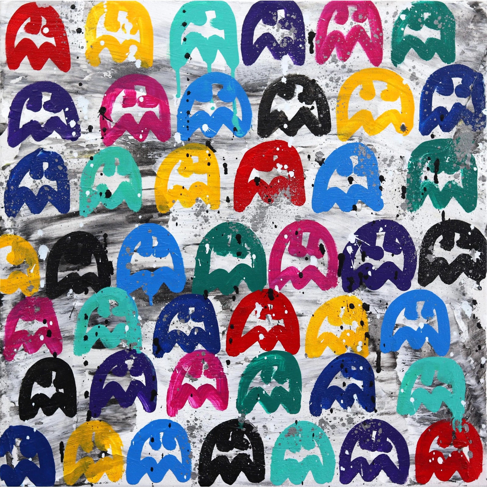 "Ghost Rave" Contemporary Original Street Art Inspired Mixed-Media ...