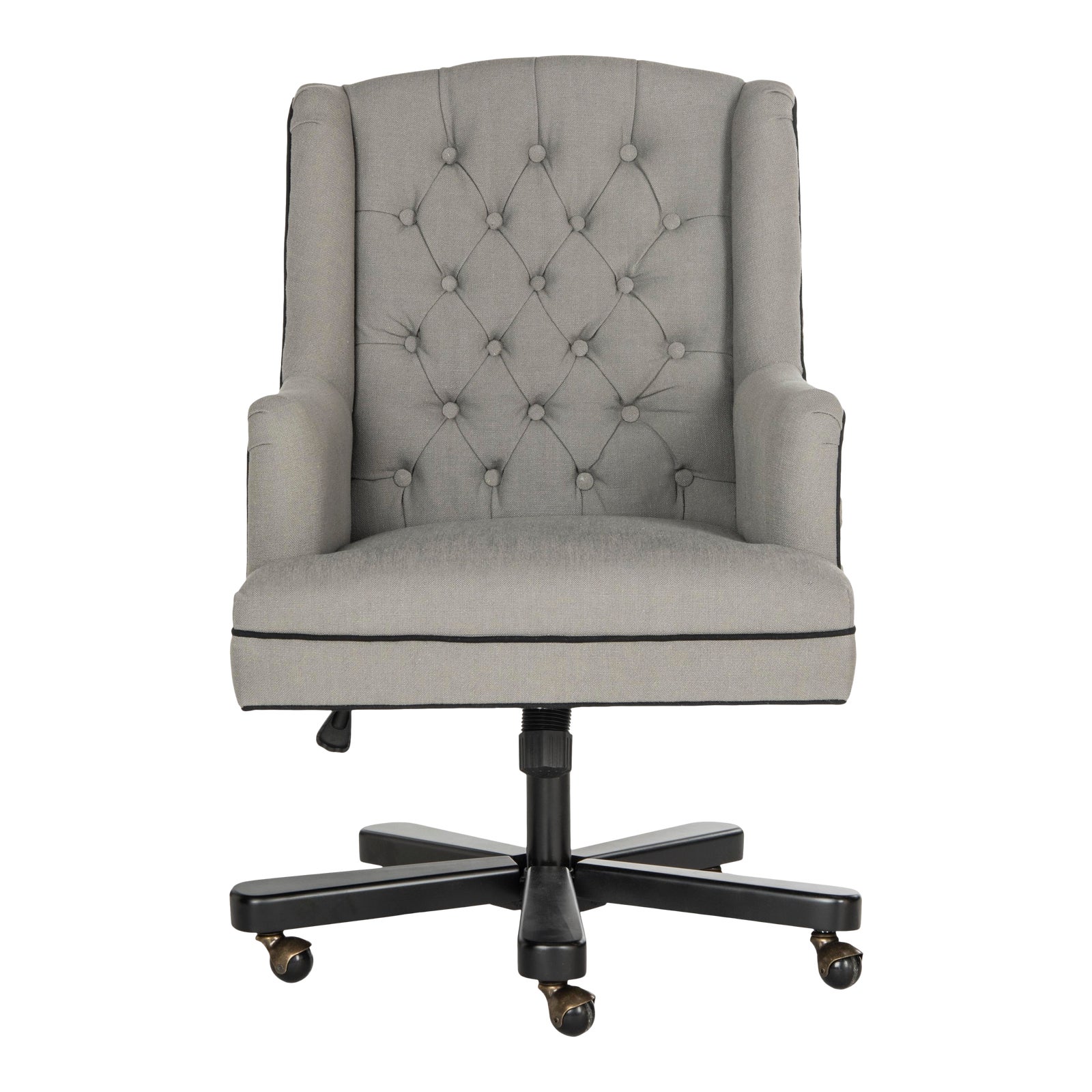 Tufted Office Chair in Granite & Black | Chairish