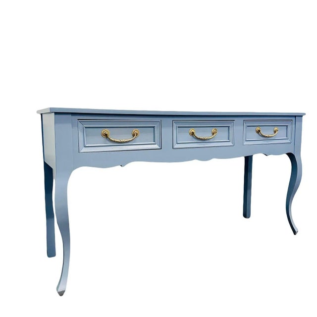 1950s Blue Console Table | Chairish