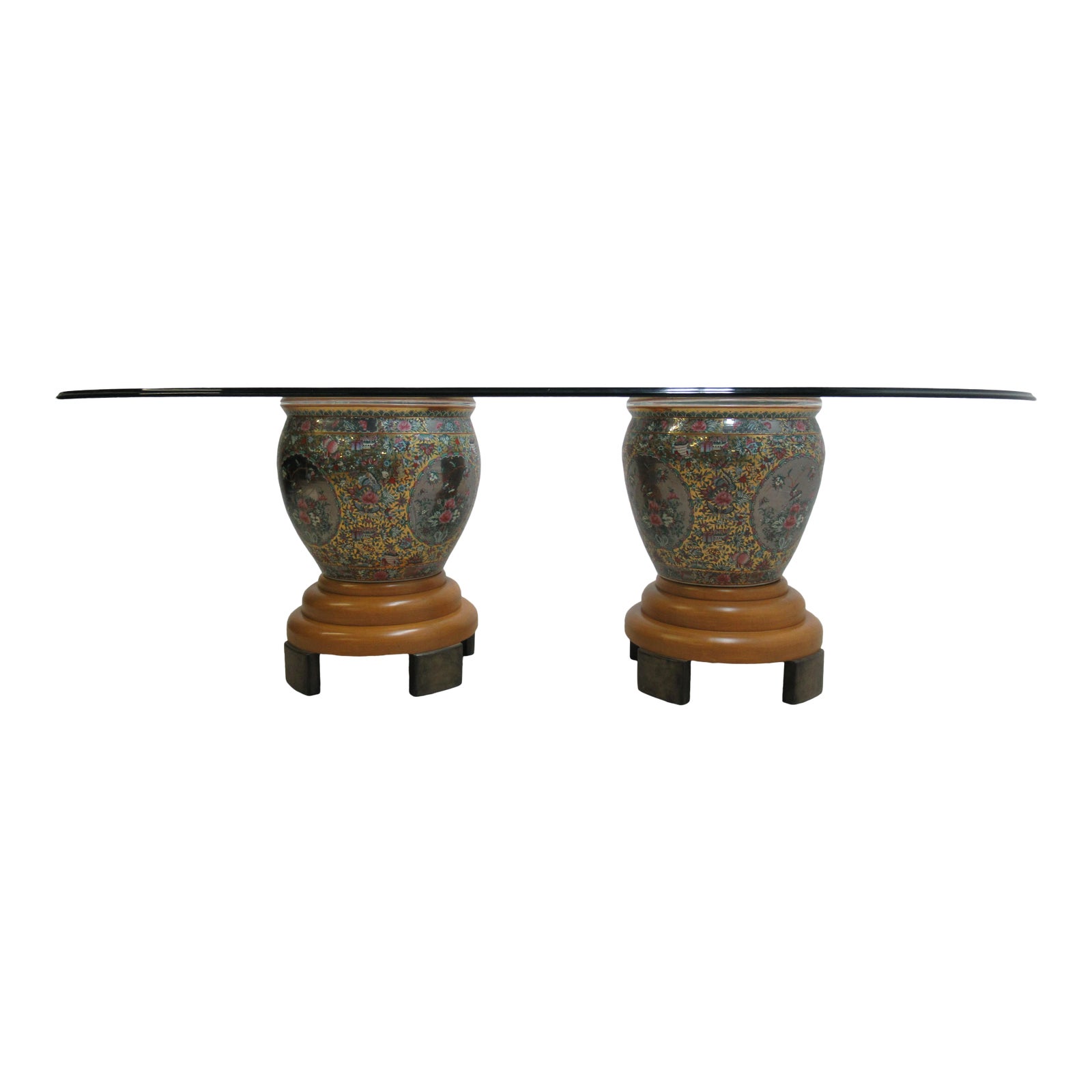 Vintage Chinese Fish Bowl Urn Dining Room Banquet Table | Chairish