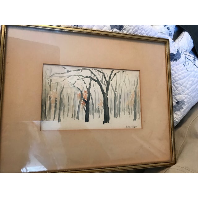 Vintage Alice Hugy Watercolor Landscape Painting, Framed | Chairish