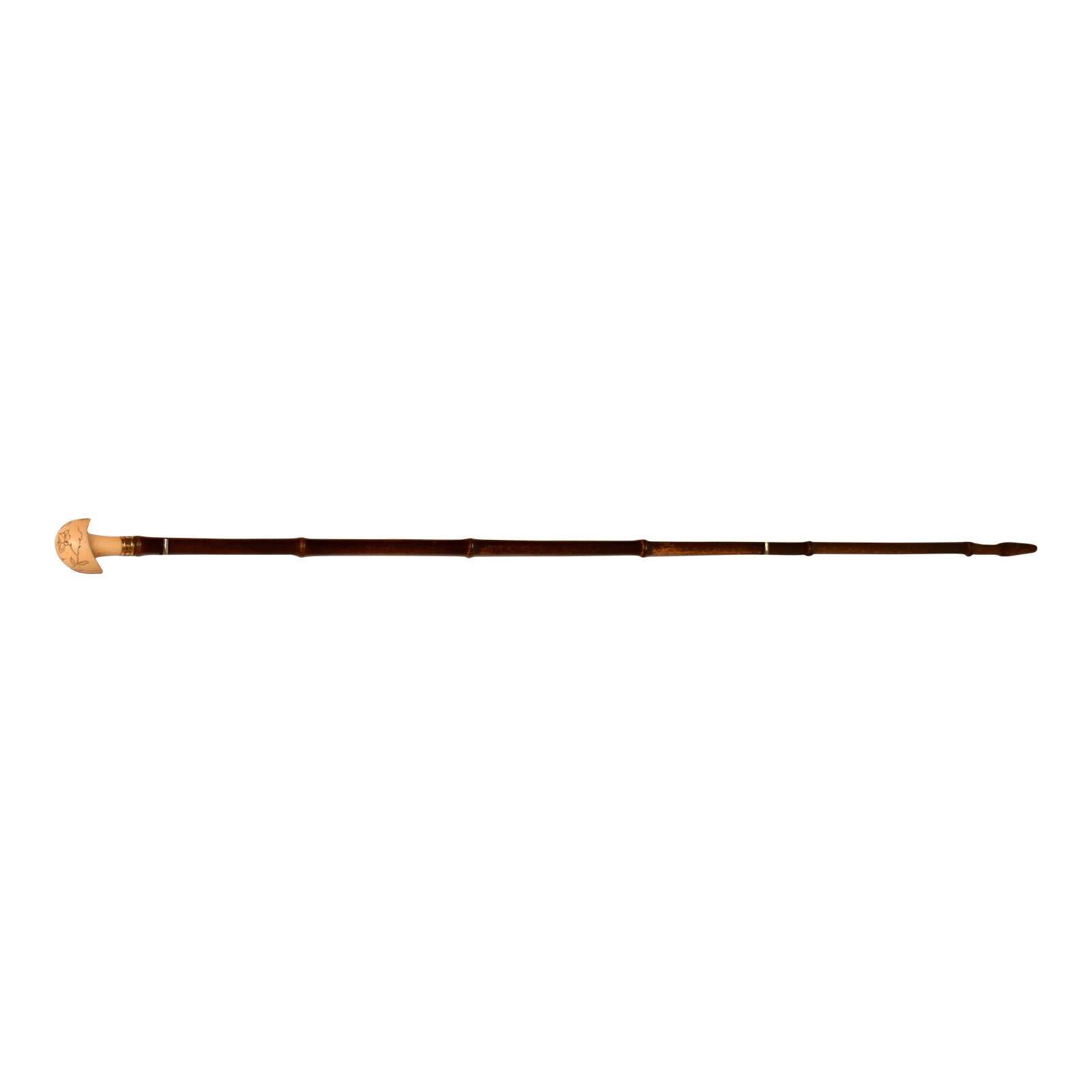 Circa 1930's English Cane or Walking Stick With Bone Handle | Chairish