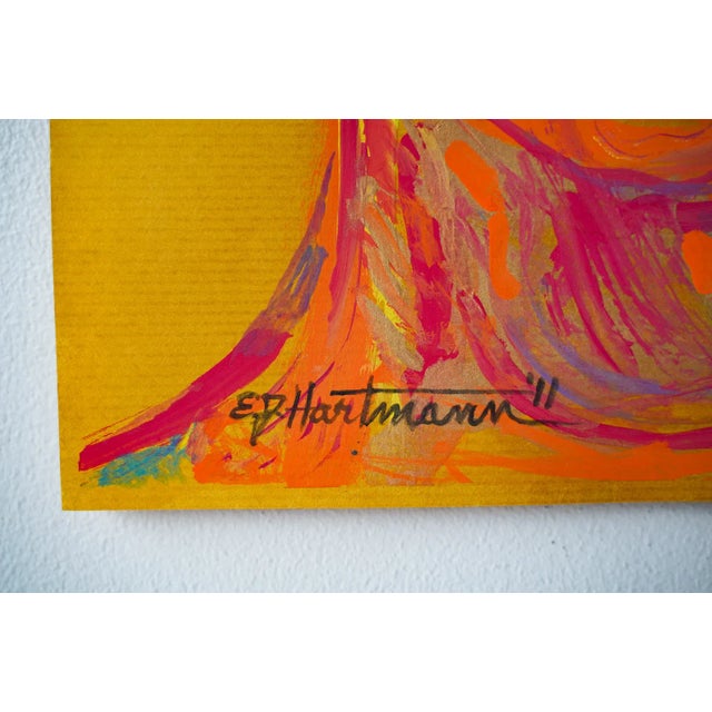 Vintage Drawing Abstract Contemporary Modern Portrait by E.J. Hartmann ...