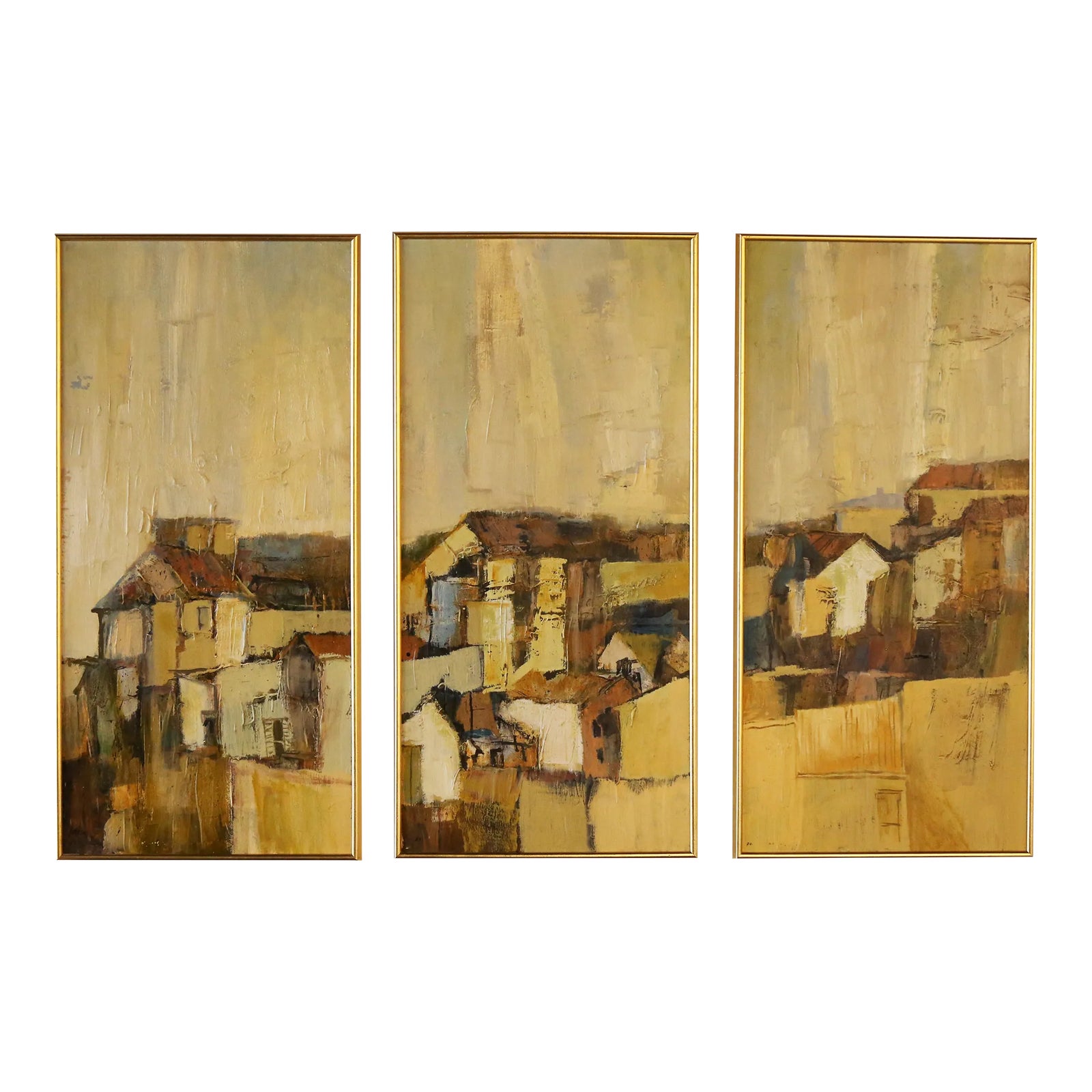 Robert Vick, "Untitled" Triptych, 1970s Oil on Board | Chairish