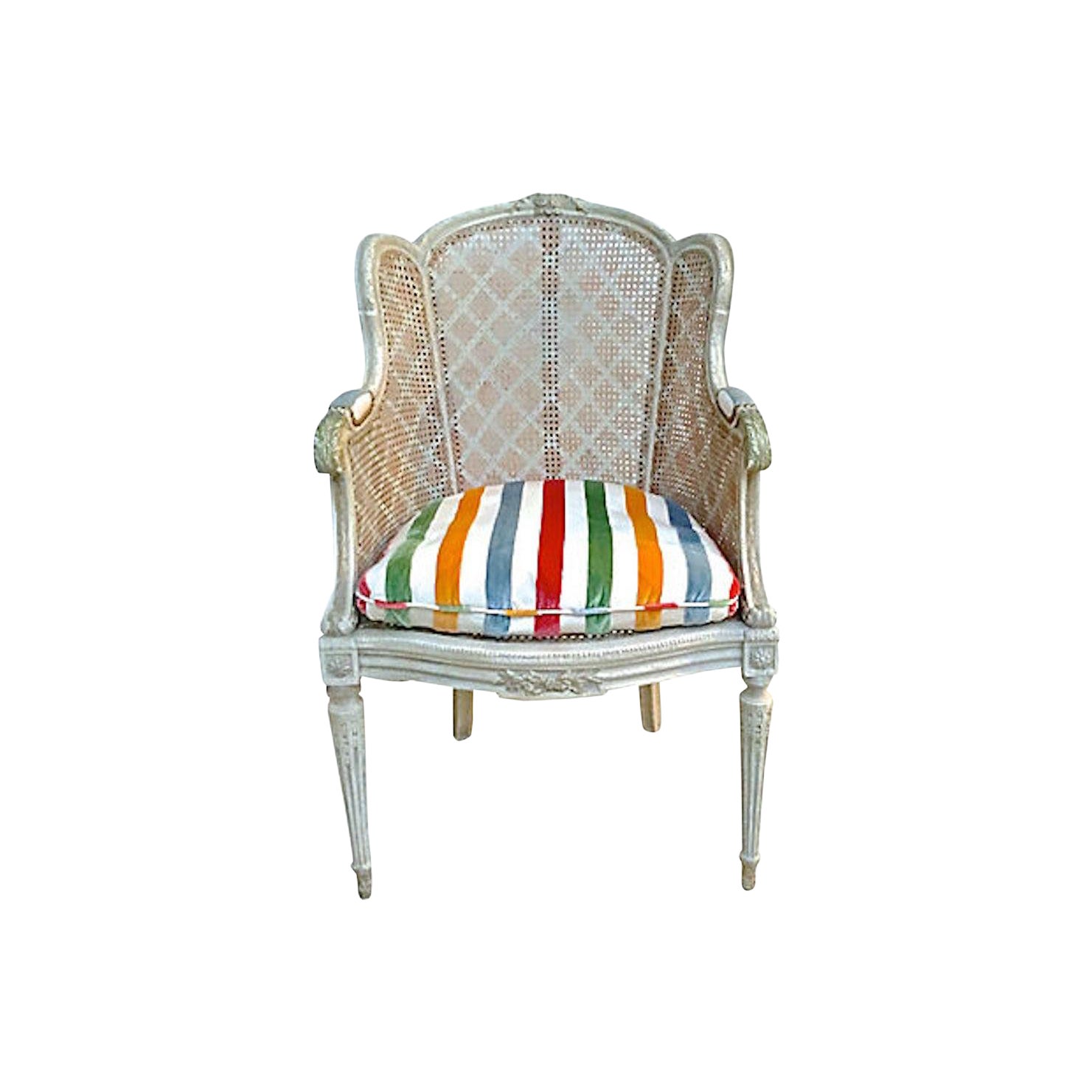 1900s Antique Rattan Wingback Chair | Chairish