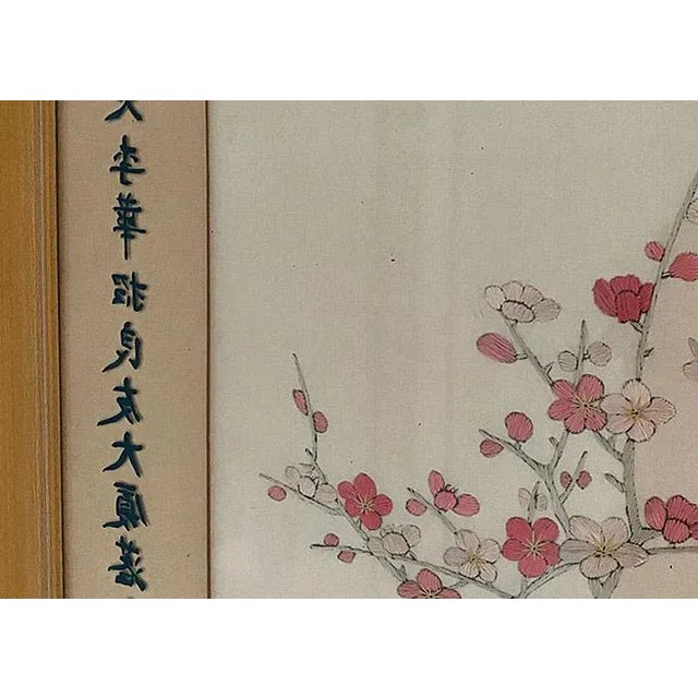 Vintage Silk Embroidered Wall Hangings With Exotic Bird and Flora Motif ...