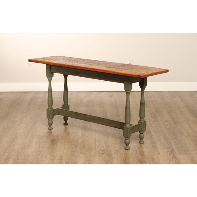 Country Farmhouse Style Hand Crafted Green Painted Console or Sofa ...