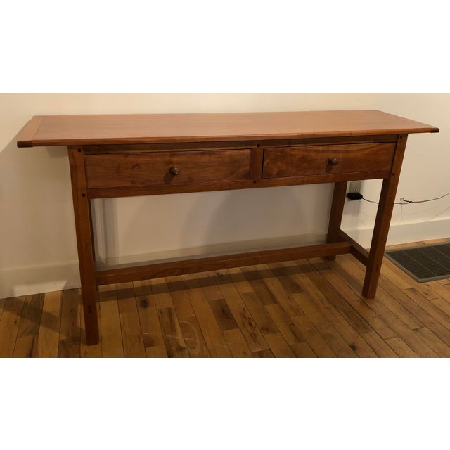 Custom-Made Cherry Console Table | Chairish
