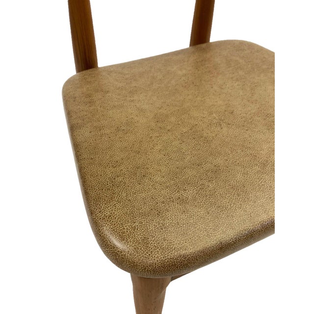 Indo Puri Dian Dining Chair With Faux Leather Seat | Chairish