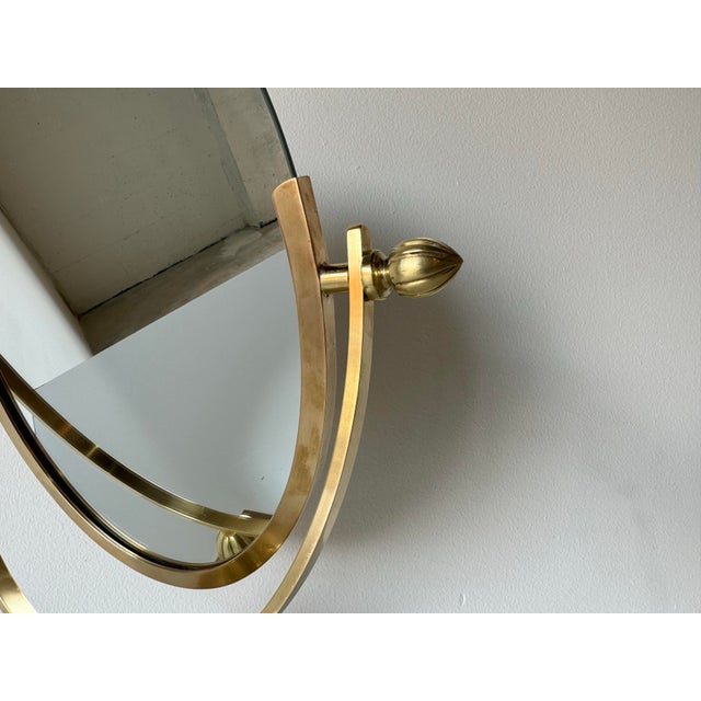 70's Vintage Italian Brass Table Vanity Mirror/Sold | Chairish