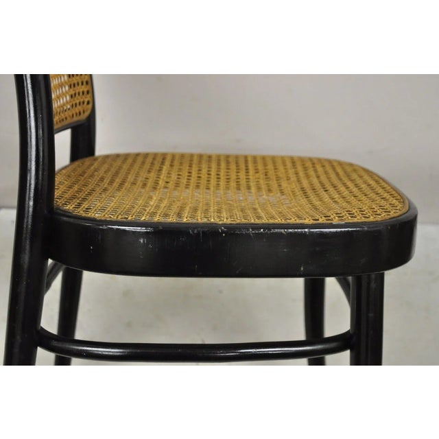 Mid 20th Century Vintage Ligna Bentwood Black Ebonized Cane Bistro Side ...
