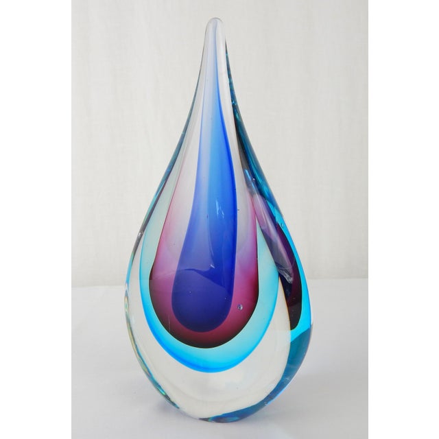 Mid-Century Teardrop Art Glass Figure Attributed to Flavio Poli | Chairish
