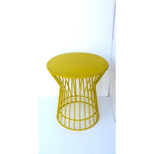 Yellow Round Side or End Table | Chairish