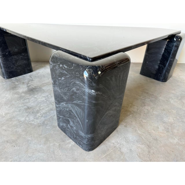 Postmodern Faux - Marble Triangular Coffee Table | Chairish