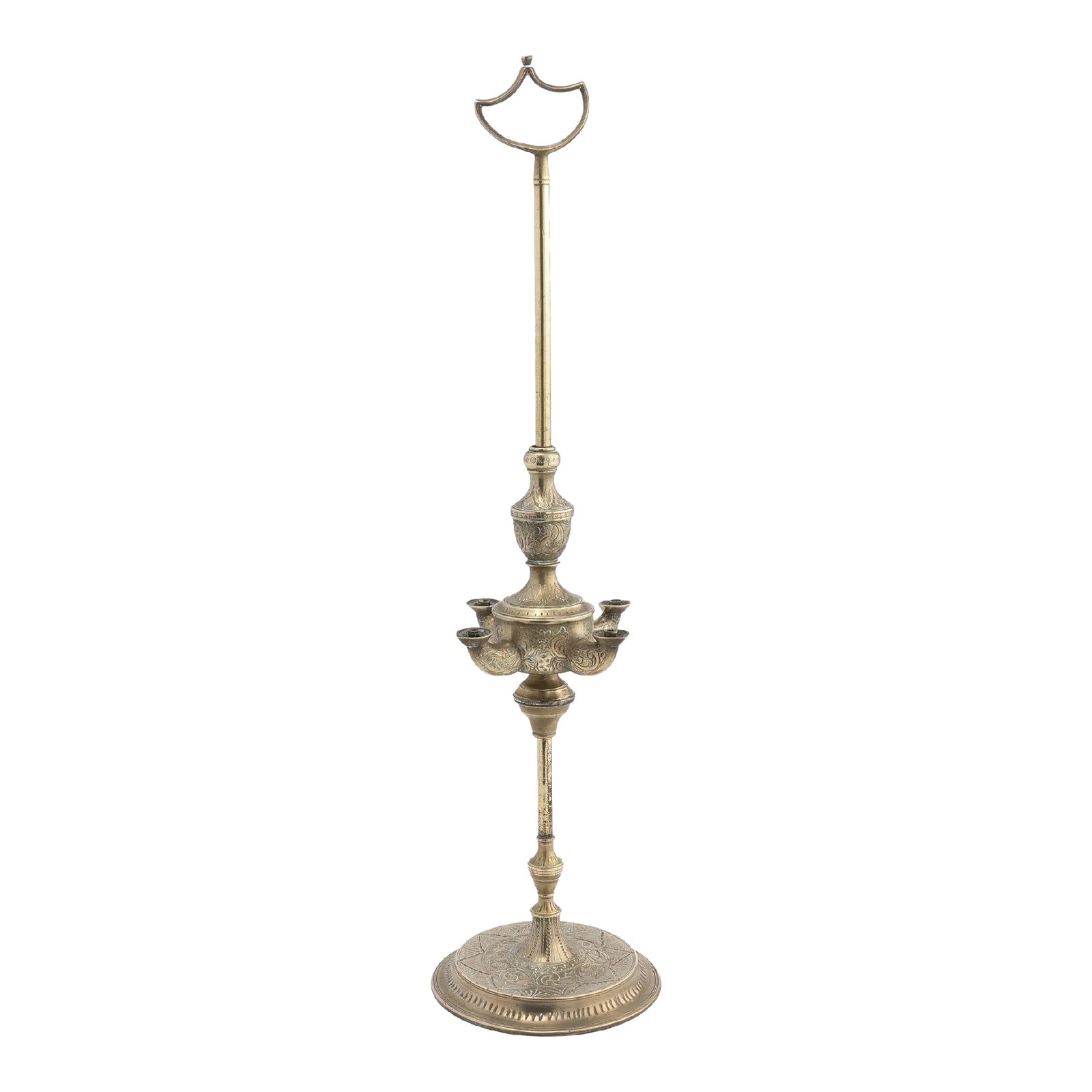 Turkish Cast Brass Lucerne Oil Lamp, C. 1890 | Chairish
