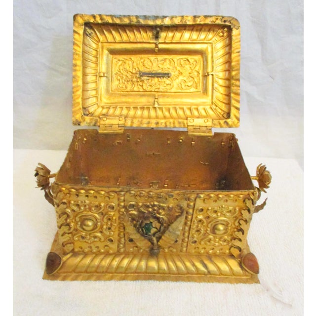 Antique Gilt and Bejeweled Alms Box | Chairish