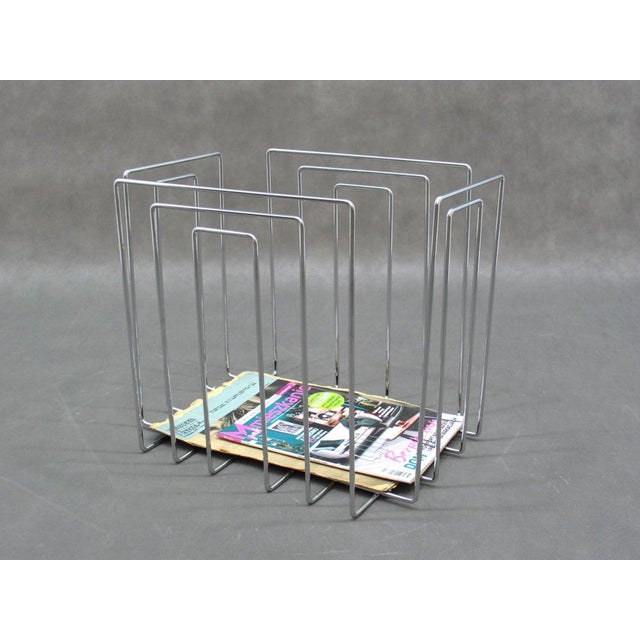 Vintage Chrome Magazine Rack in the style of Willi Glaeser, 1980s ...