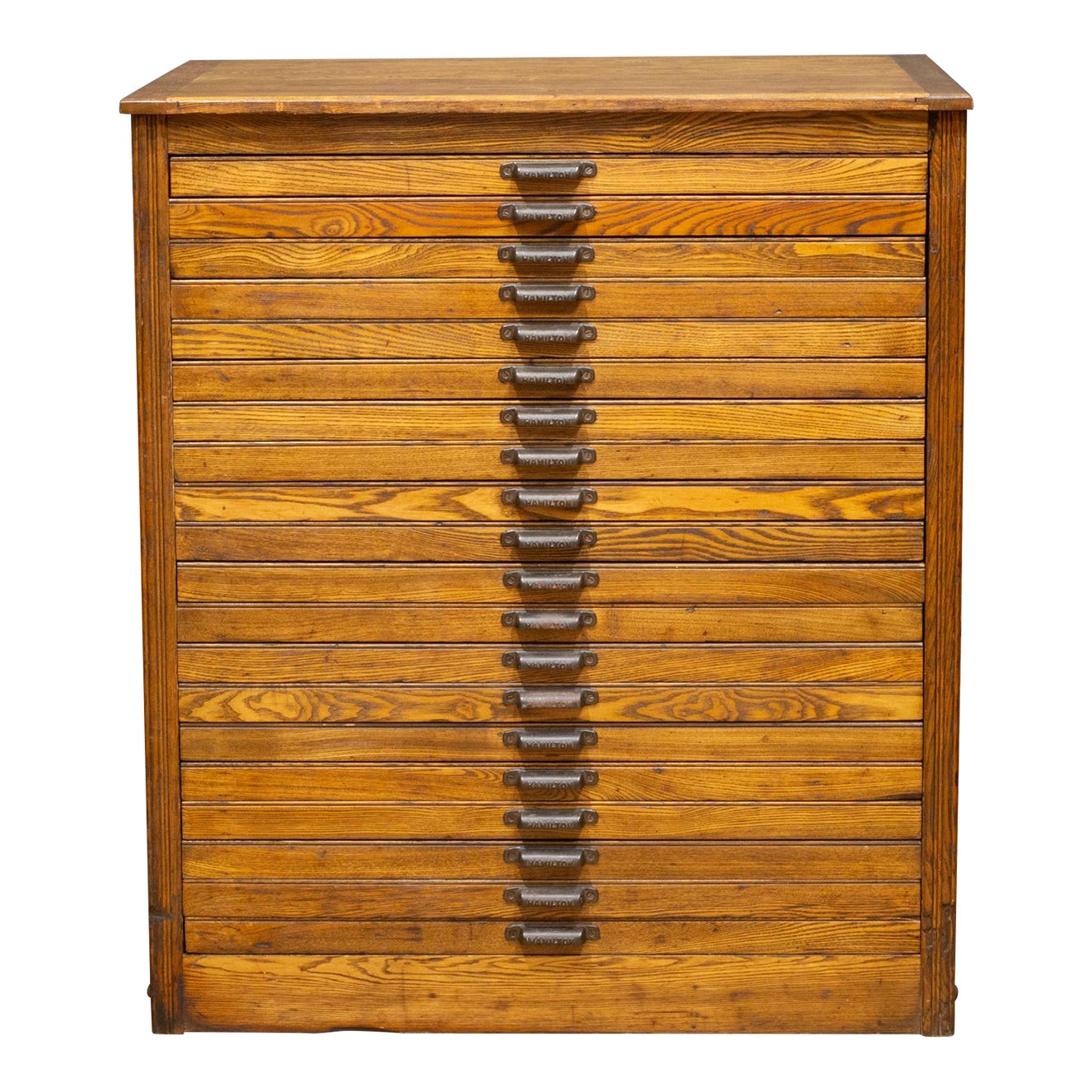Antique Hamilton Printer's 20 Drawer Typeset Industrial Cabinet C.1920 ...