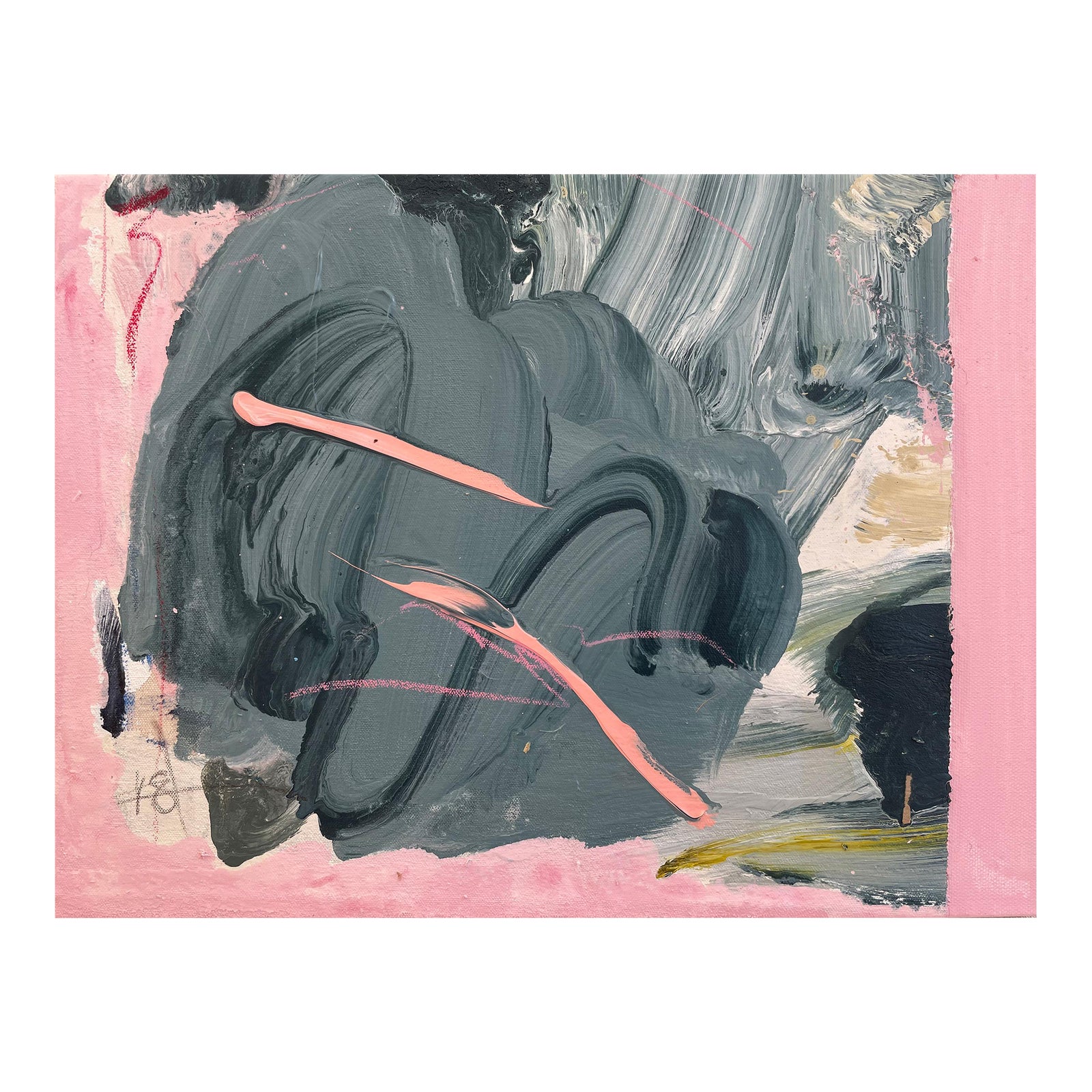 Contemporary Abstract Acrylic and Textiles on Canvas "Venus" by Marcus ...
