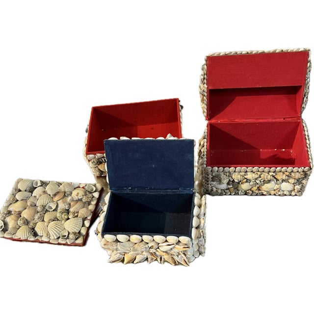 Vintage Old Florida Shell Boxes , Set of 3 | Chairish