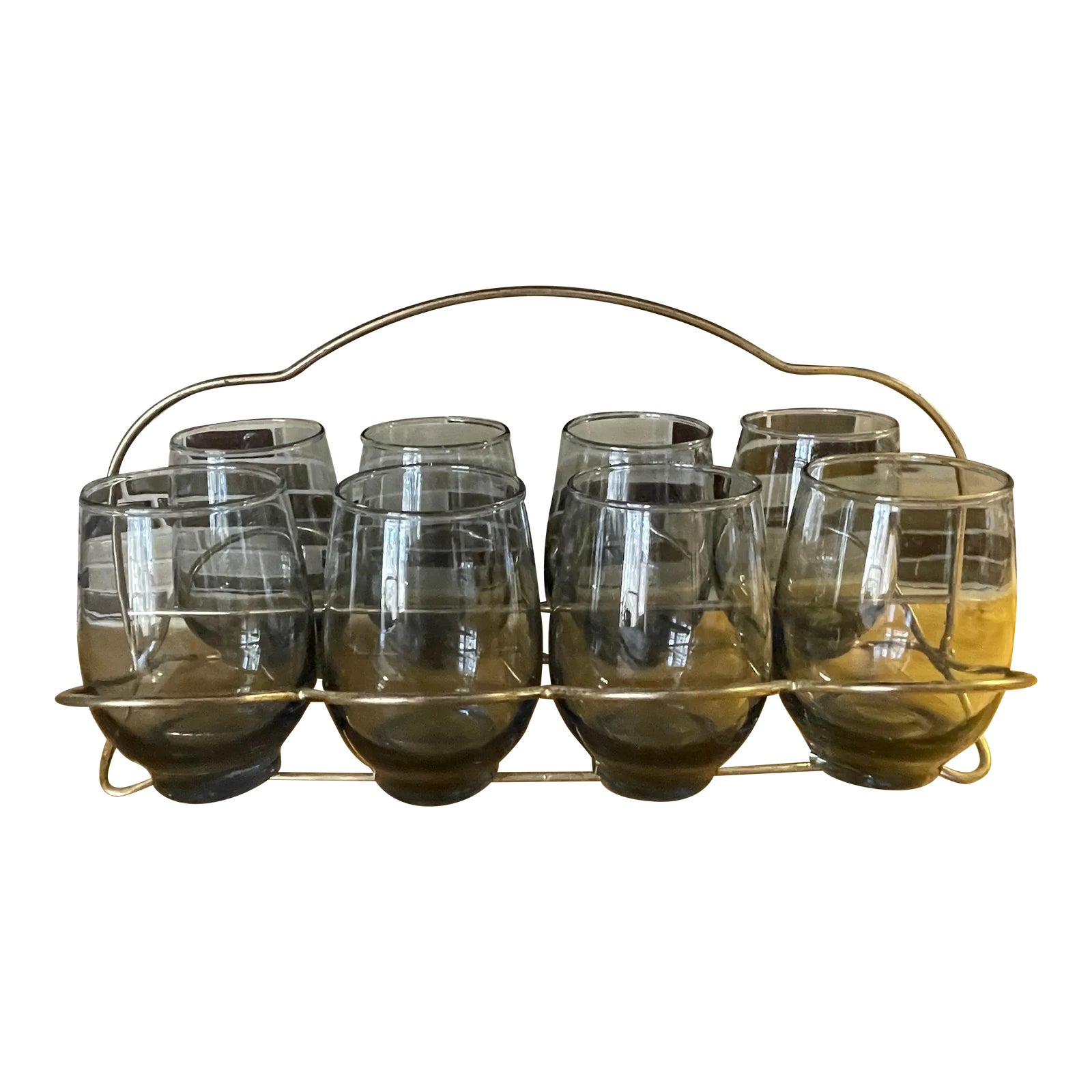 Mid Century Modern 1960 Libby Glasses With Caddy 9 Pieces Chairish