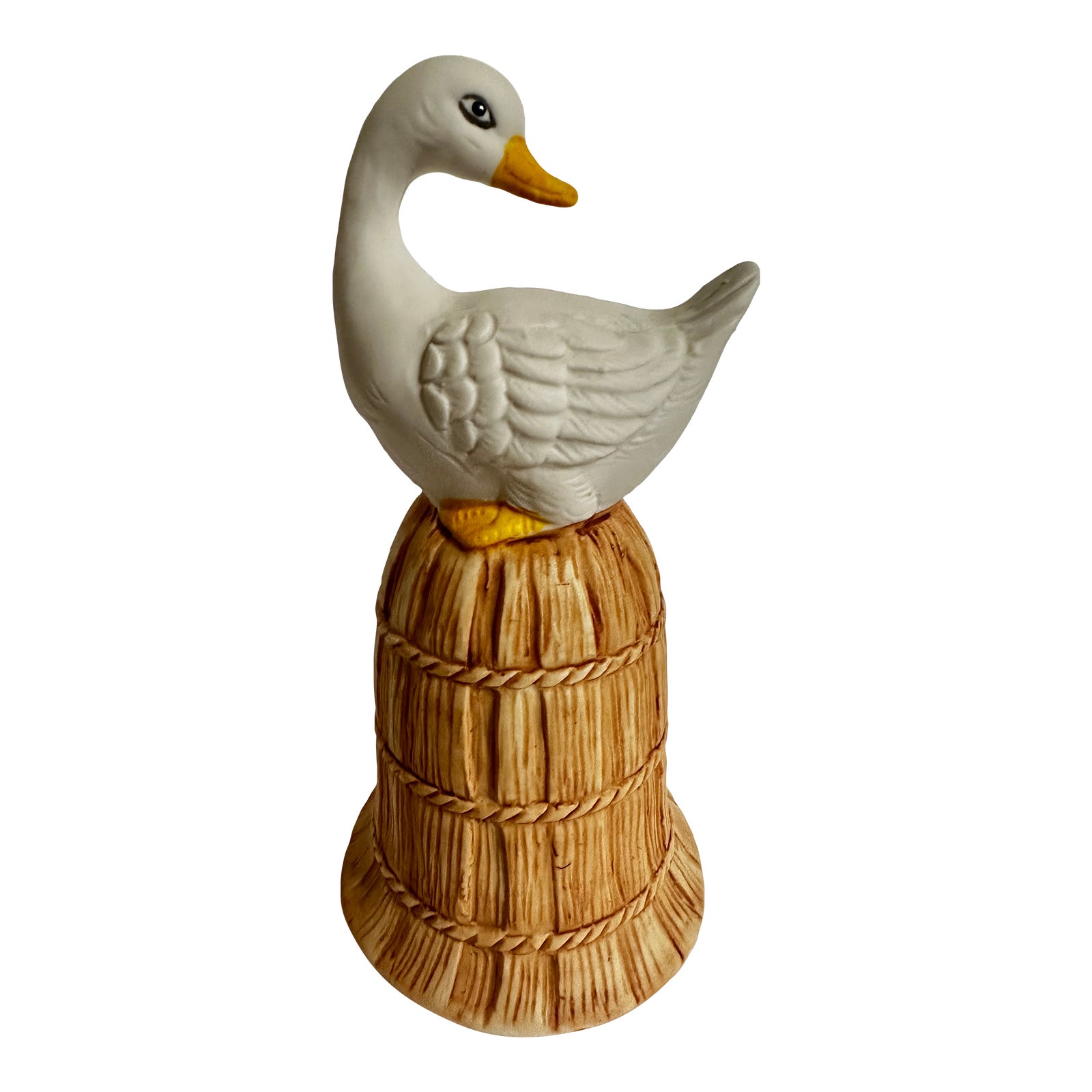 Vintage Mid 20th Century Ceramic Goose Bell | Chairish