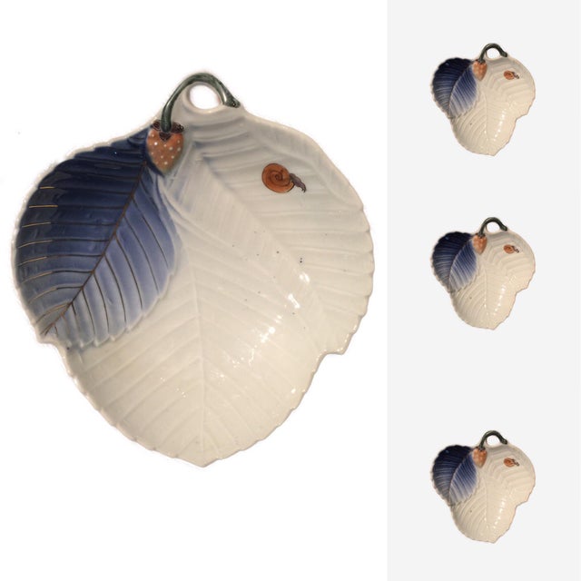 Antique Japanese Strawberry and Snail Porcelain Dishes - Set of 4 ...
